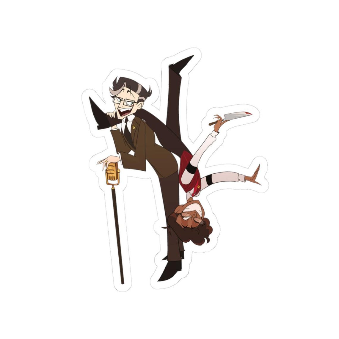 Vincent and Human Alastor Dancing 3x3 Sticker | Hazbin Hotel ...