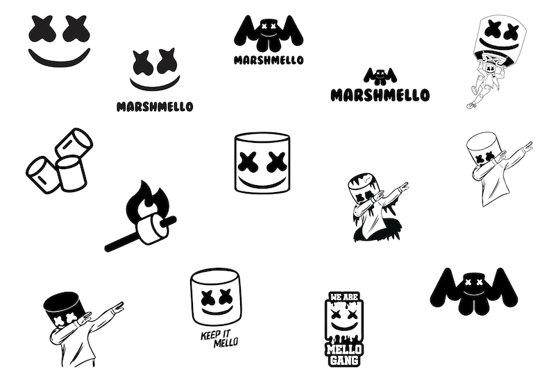 Digital SVG PNG Bundle | Marshmello Svg | Cricut & Silhouette Cut Files ...