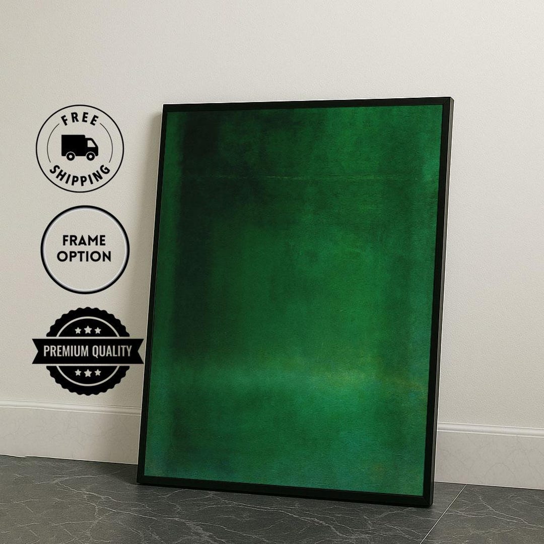 Mark Rothko Inspired Green Canvas Bold Color Field Painting for Modern ...