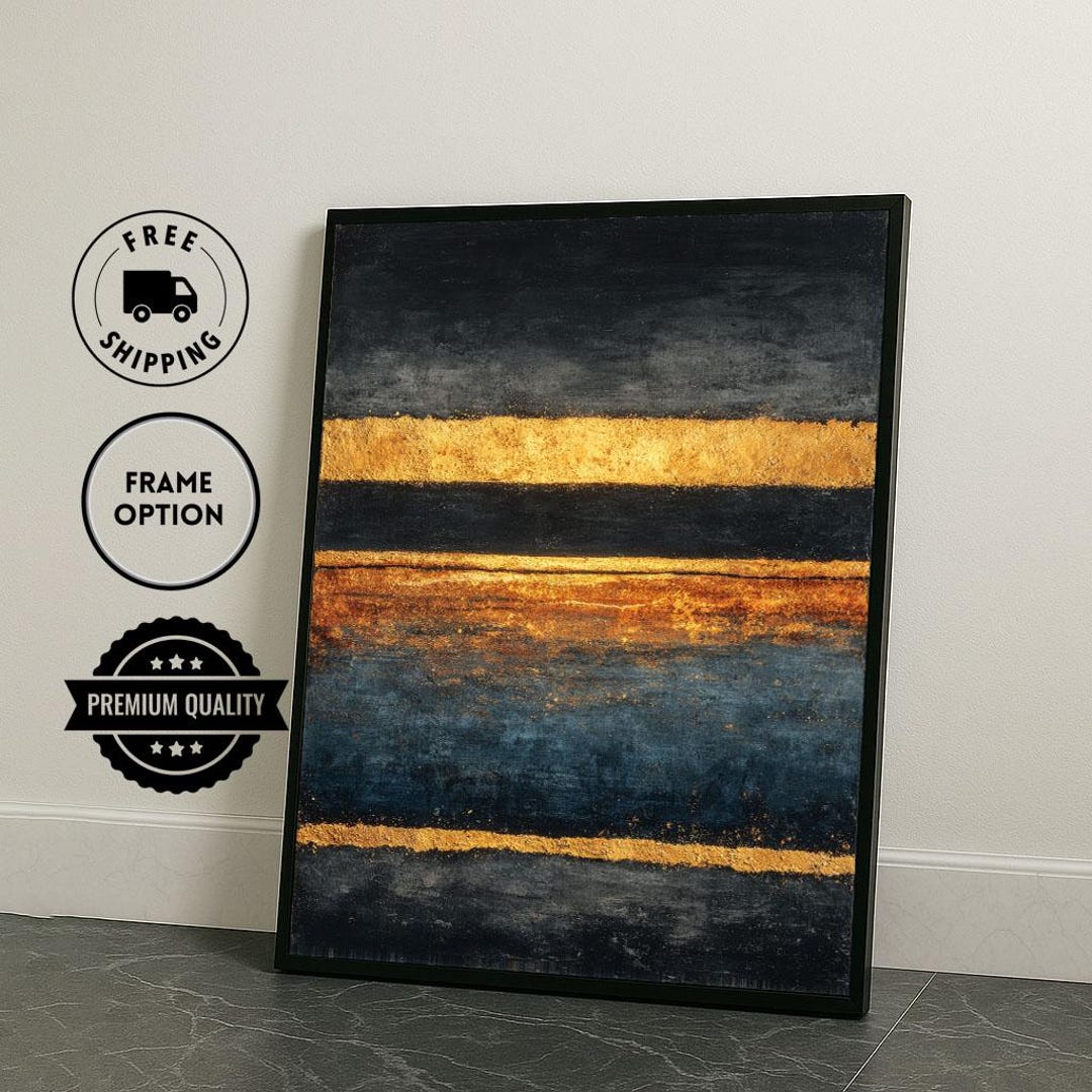 Mark Rothko Inspired Gold and Blue Canvas Bold Color Field Painting for ...