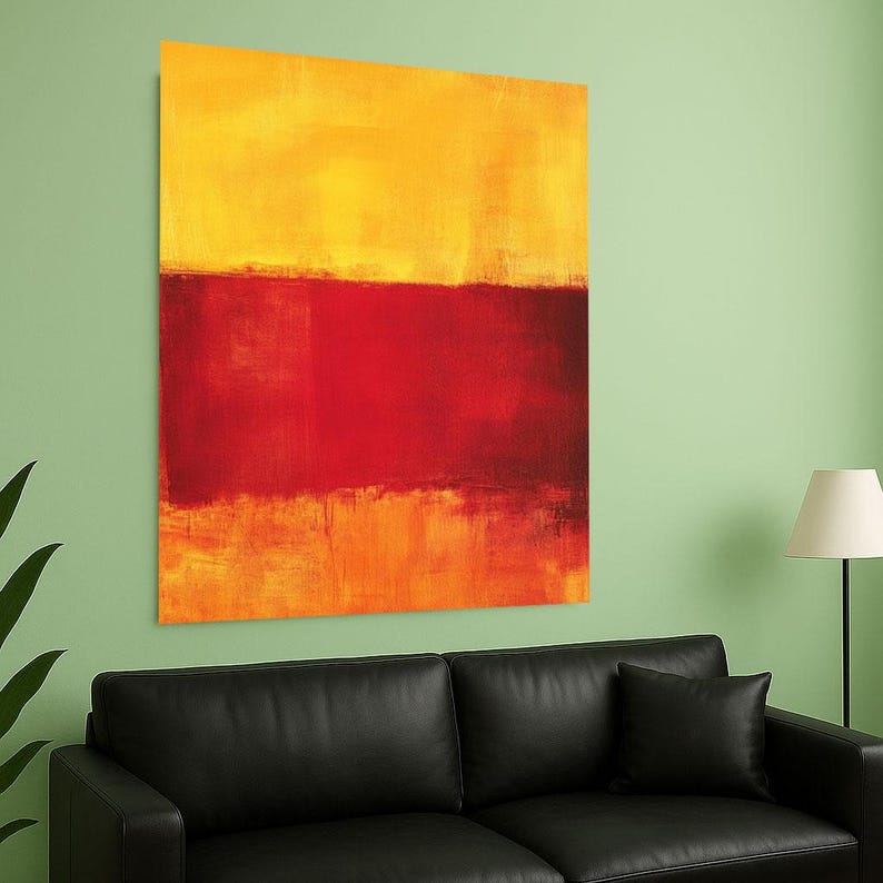 Mark Rothko Inspired Yellow and Red Canvas Bold Color Field Painting ...