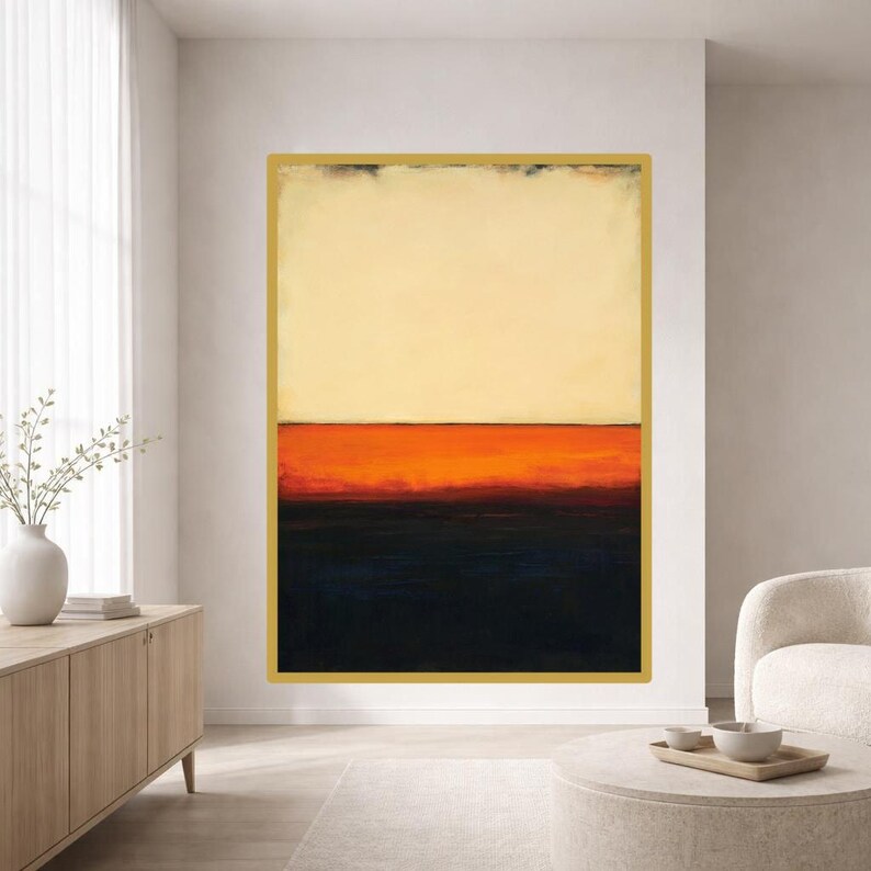 Mark Rothko Orange Framed Canvas Print, Color Field Wall Art, Modern ...