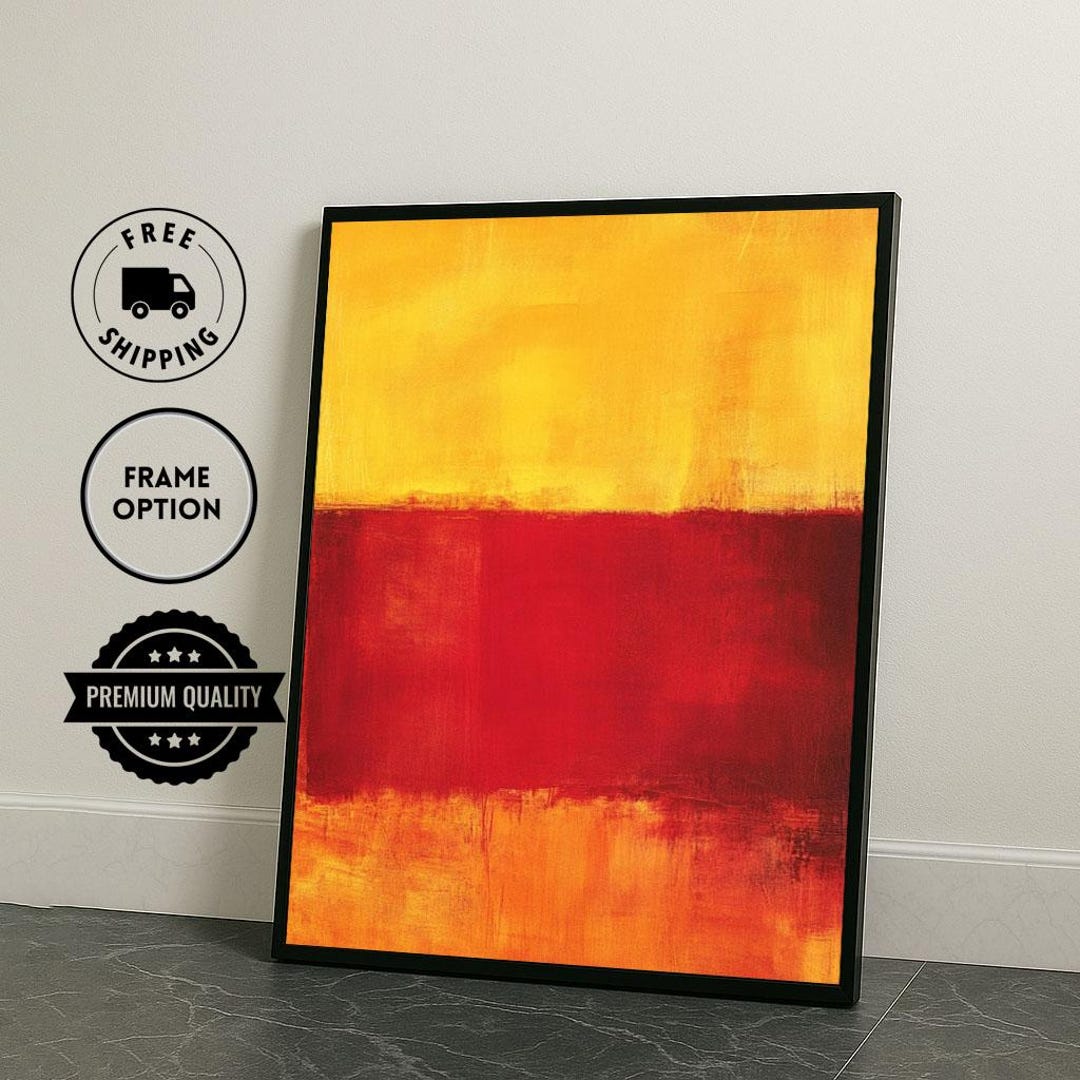 Mark Rothko Inspired Yellow and Red Canvas Bold Color Field Painting ...