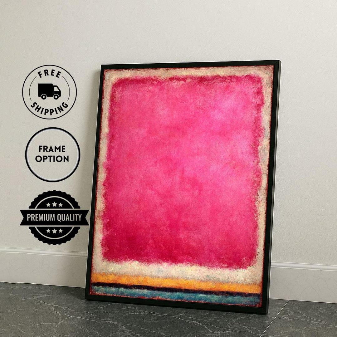 Mark Rothko Inspired Pink Canvas Bold Color Field Painting for Modern ...