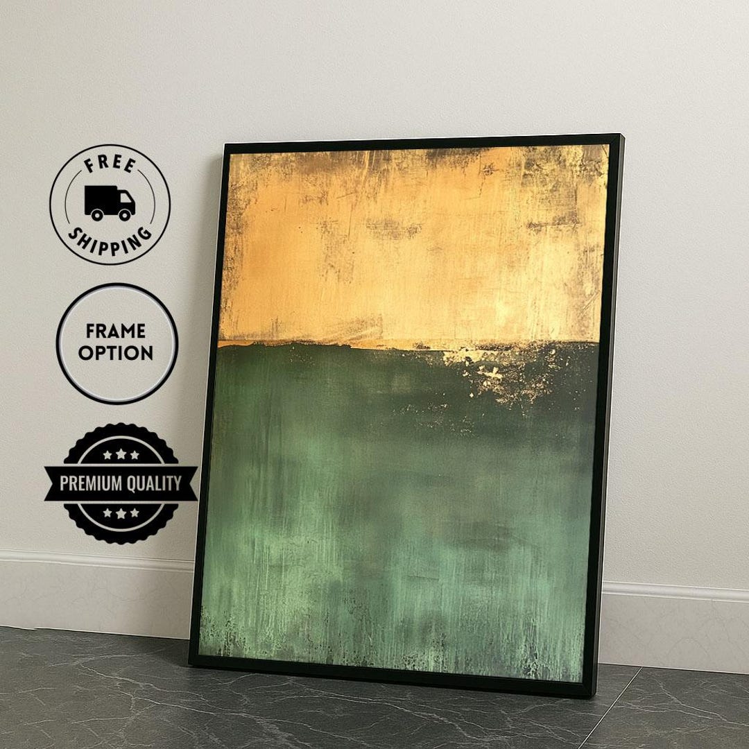 Mark Rothko Inspired Gold and Green Canvas Bold Color Field Painting ...