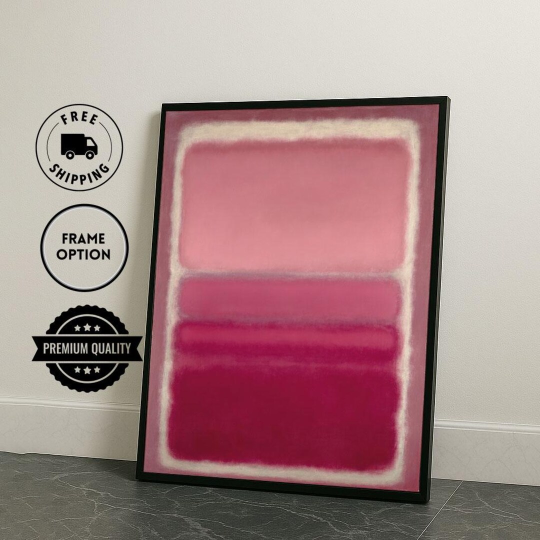 Mark Rothko Inspired Pink and Red Canvas Bold Color Field Painting for ...