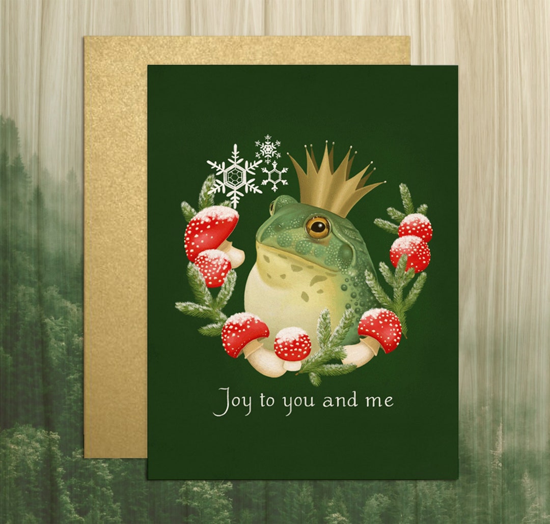 Frog Prince Christmas Card, Greeting Card Set, Art Notecard ...