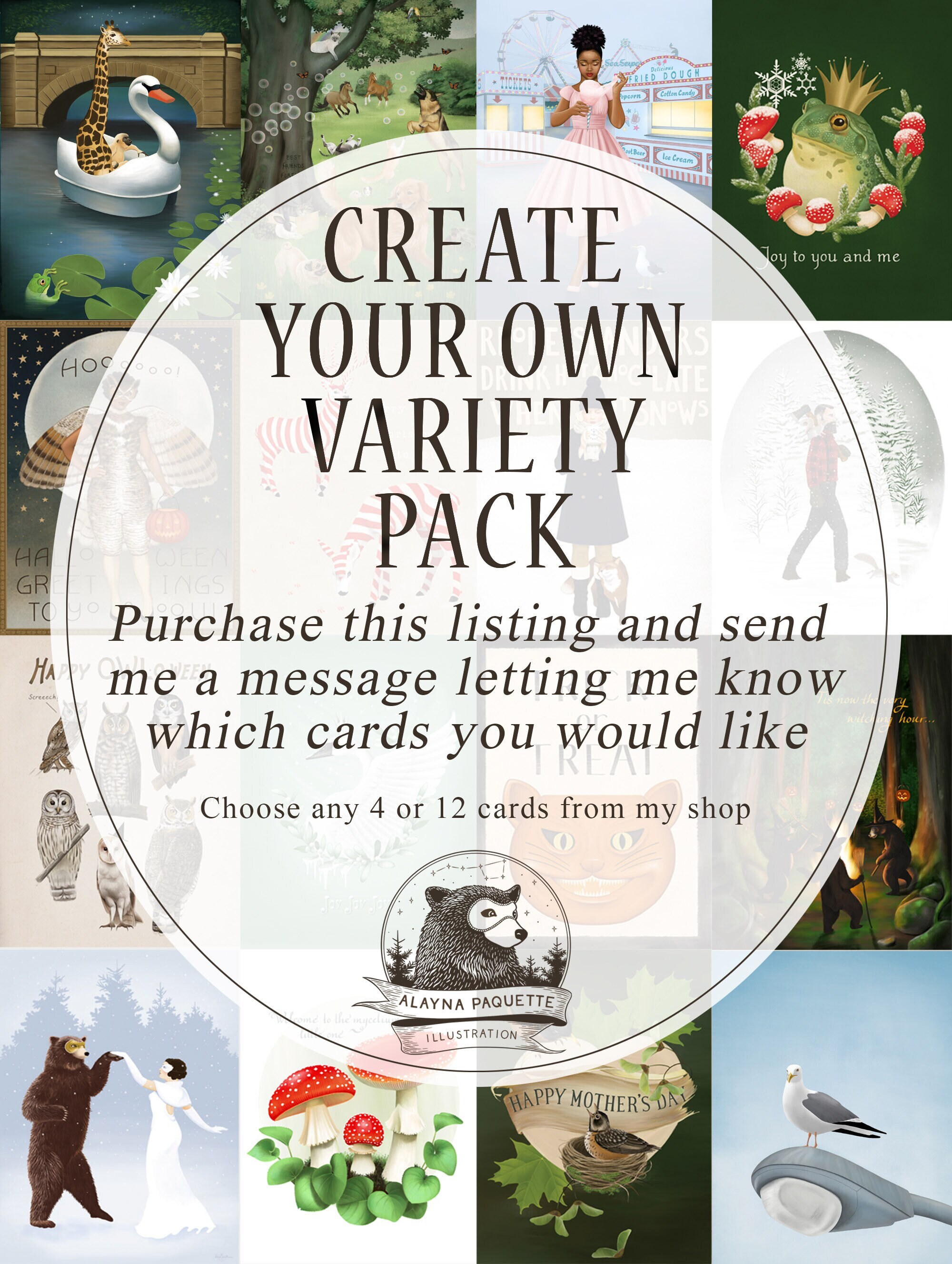 Assorted Greeting Card Set, Variety Pack, Set of 4, Set of 12, Art ...