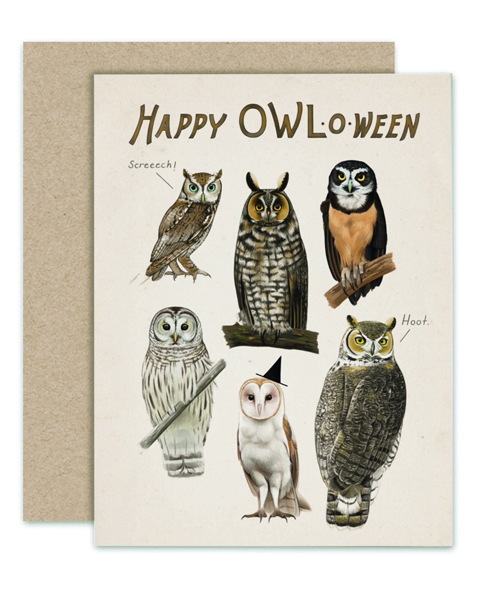 Owl Halloween Greeting Card, Great Horned Owl, Animal Halloween - Etsy