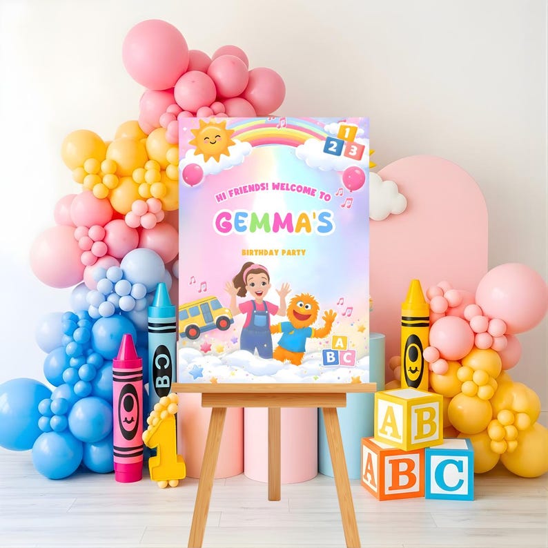 Ms Rachel Welcome Sign | Toddler Birthday Welcome Poster | Learning ...