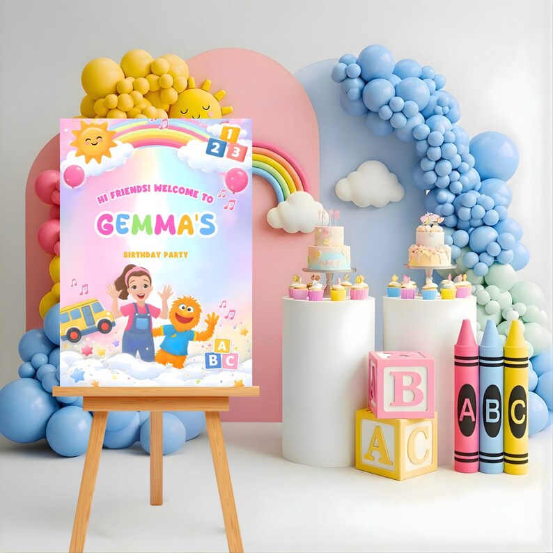 Ms Rachel Welcome Sign | Toddler Birthday Welcome Poster | Learning ...