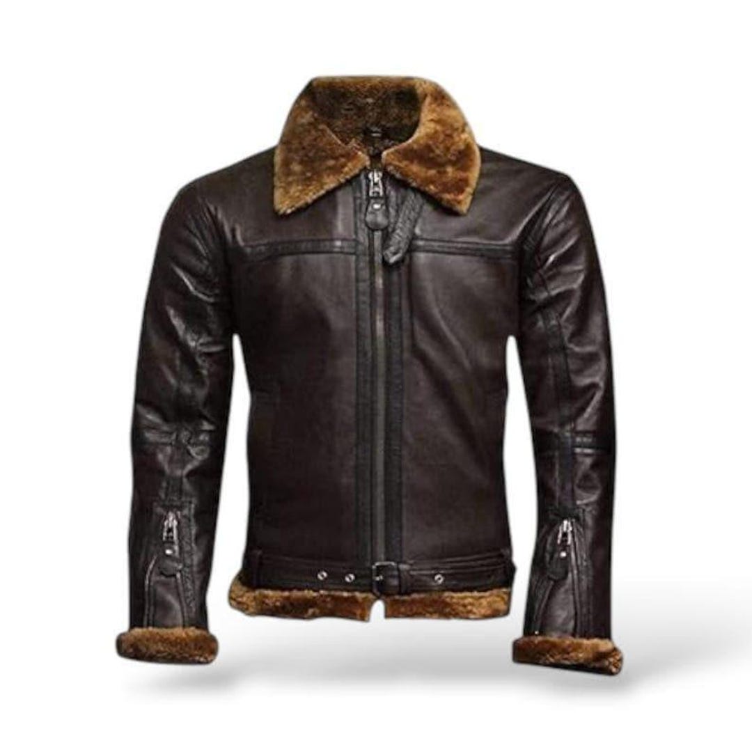 Authentic RAF B-3 Bomber Jacket for Men – Shearling Leather WWII Pilot ...