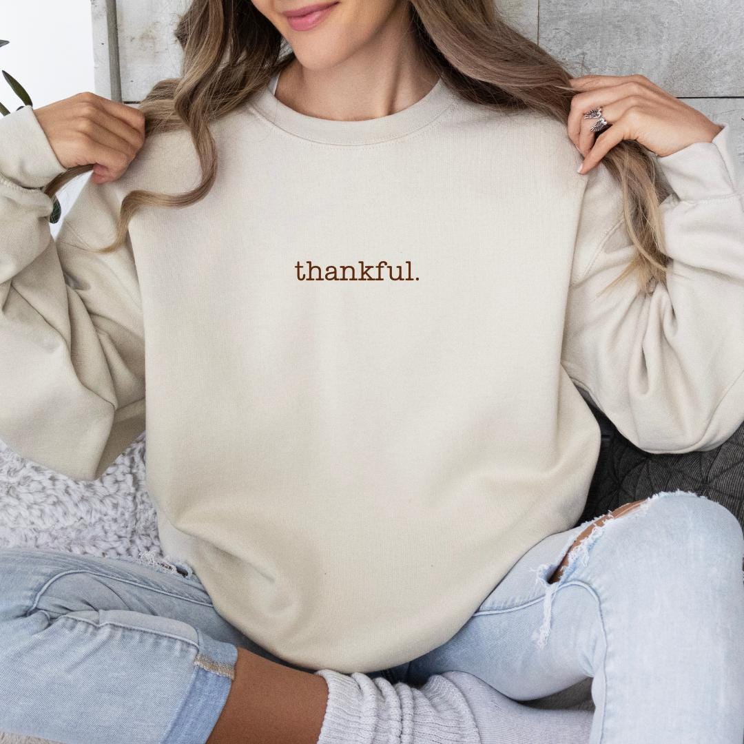 Thankful Thanksgiving Sweatshirt, Friendsgiving Sweatshirt, Thankful ...