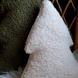 Sherpa Tree Pillow, Christmas Tree Plush Pillow, Christmas Tree Décor ...