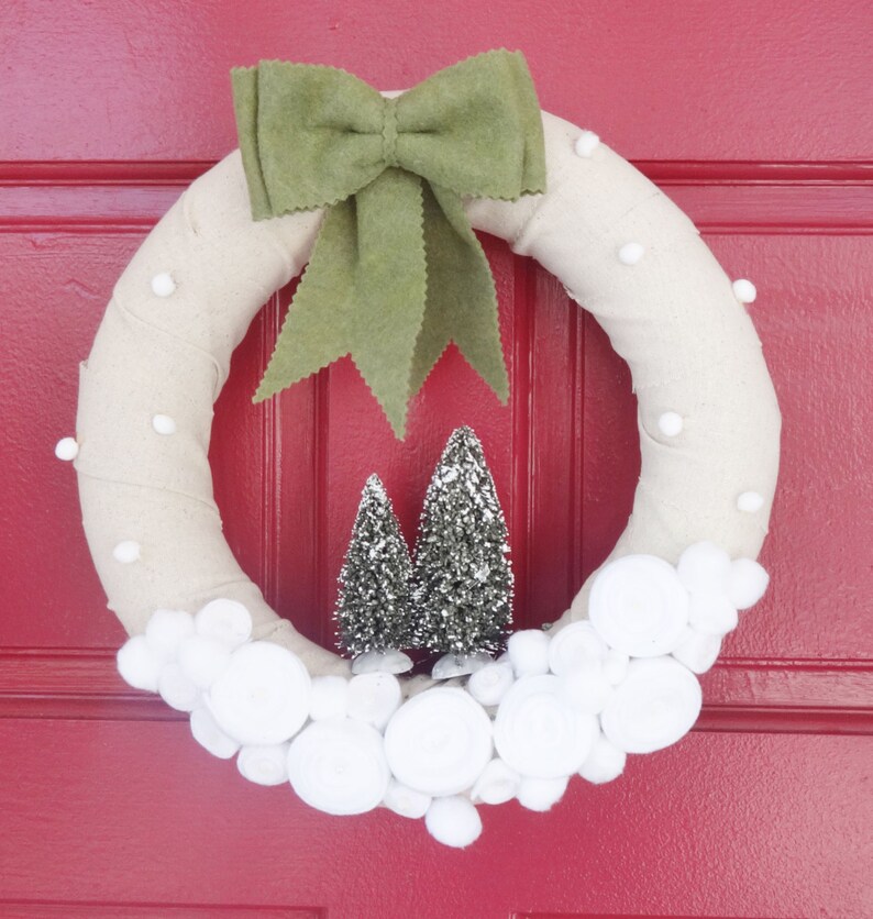 Rustic Christmas Wreath Snowy Winter Wreath Neutral Boho - Etsy