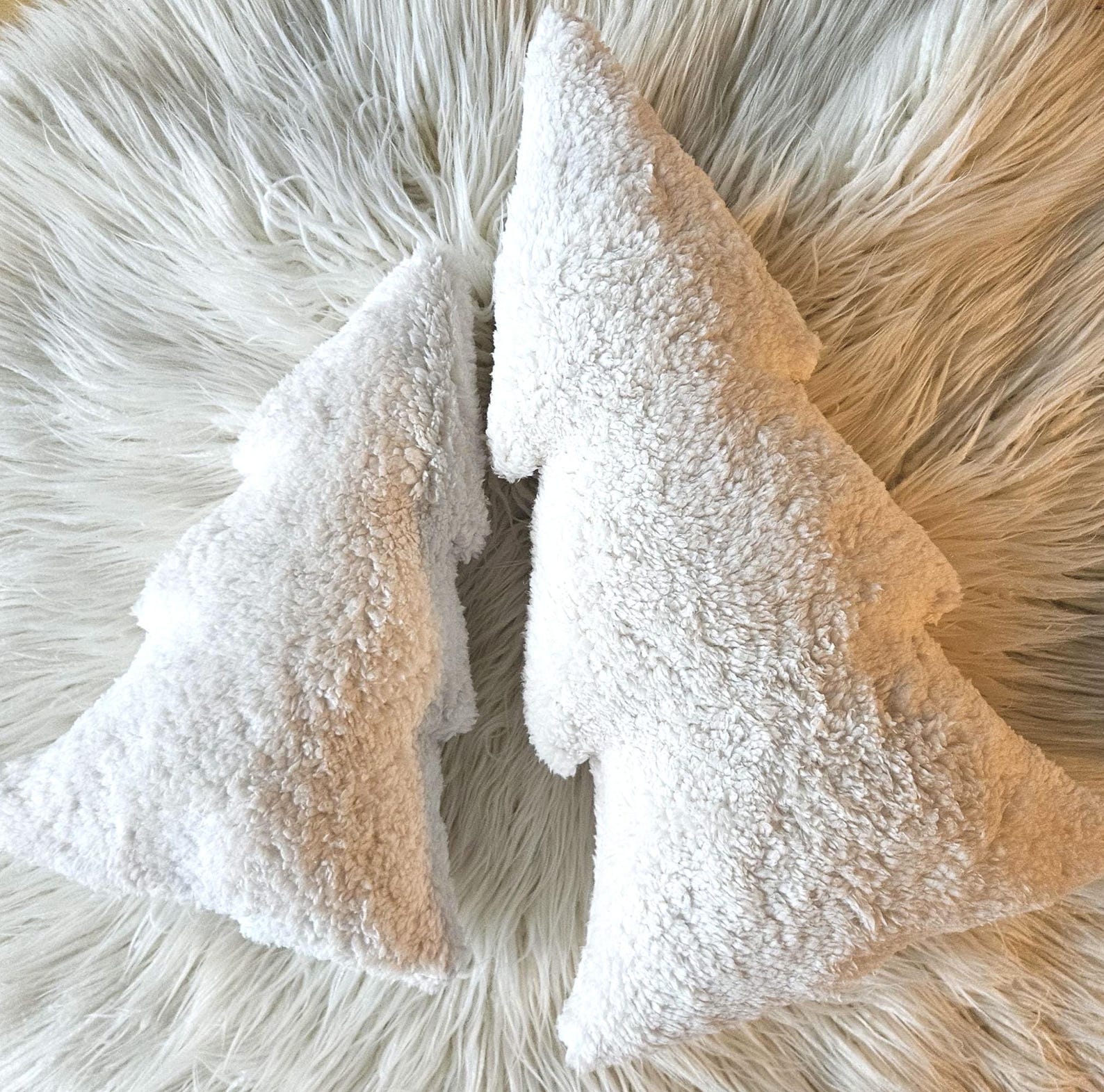 Sherpa Tree Pillow, Christmas Tree Plush Pillow, Christmas Tree Décor ...