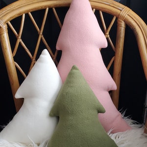 White Christmas Tree Pillow Plush, Christmas Tree Pillow, Christmas ...