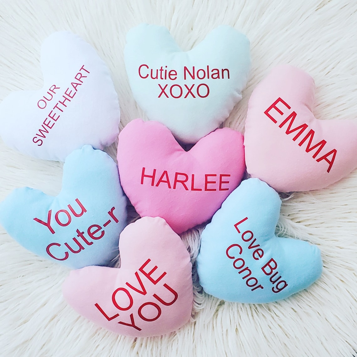 Custom Heart Shaped Pillow Valentine Heart Plush Kids - Etsy
