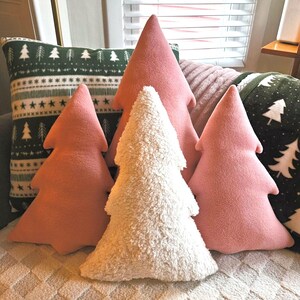 Pink Christmas Tree Pillow Plush, Christmas Tree Pillow, Christmas Tree ...