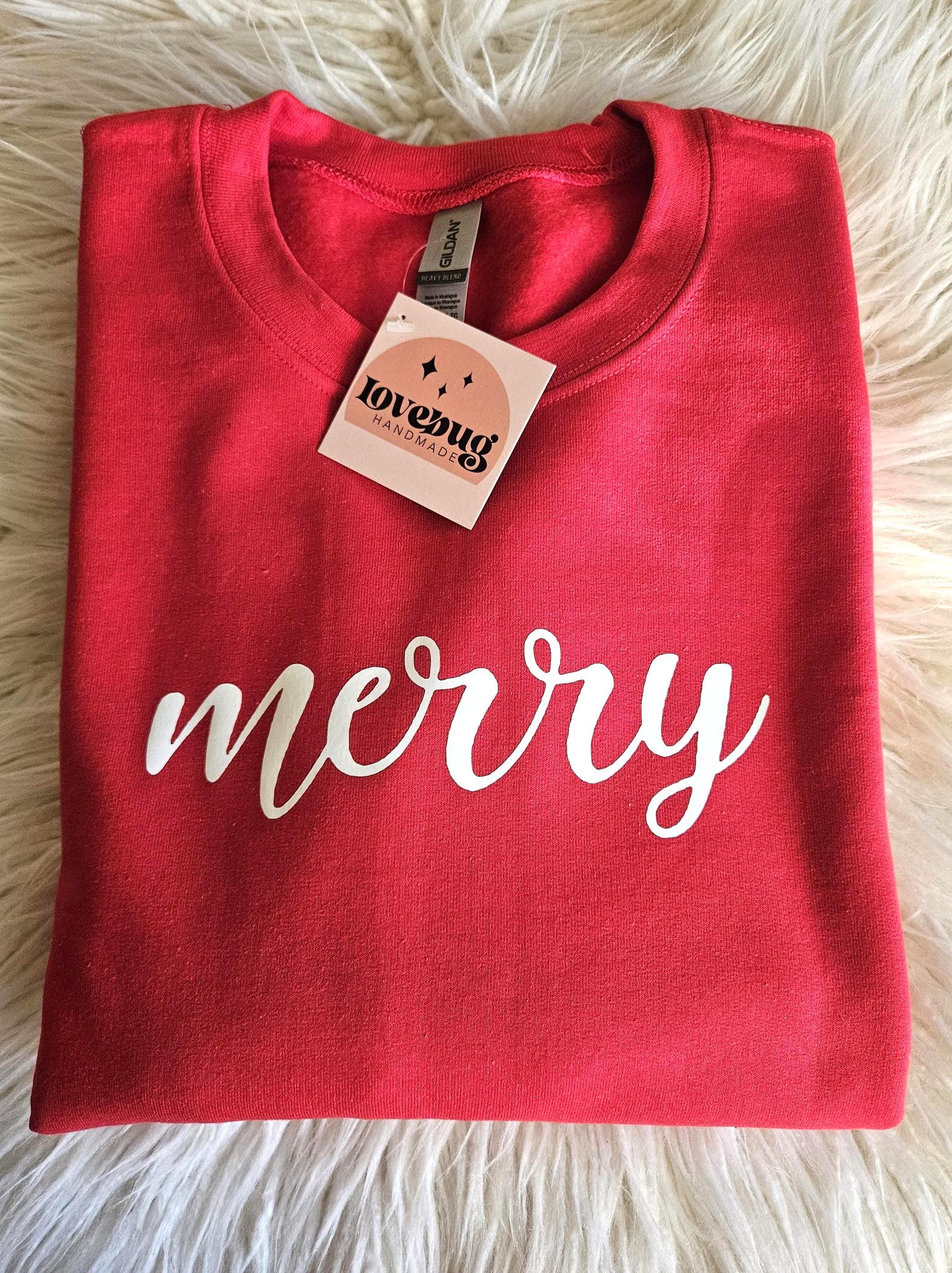 Merry Crewneck Sweatshirt Red, Christmas Sweatshirt Women, Christmas ...