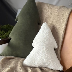 Sherpa Tree Pillow, Christmas Tree Plush Pillow, Christmas Tree Décor ...
