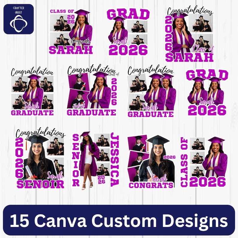Class of 2026 Graduation Canva Templates | Photo Collage, Sublimation ...