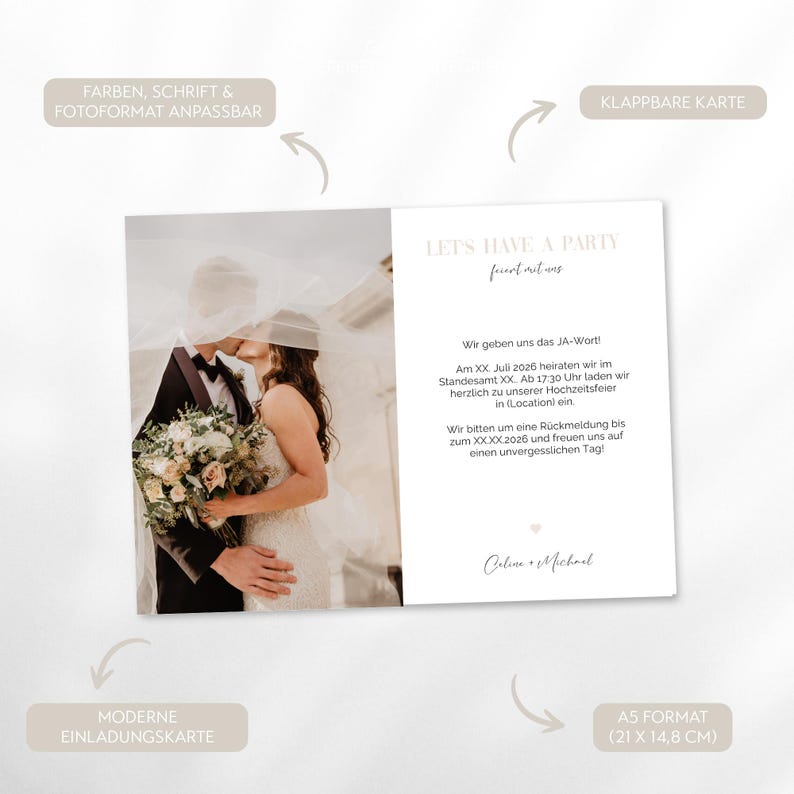 Wedding Invitation Card - Etsy