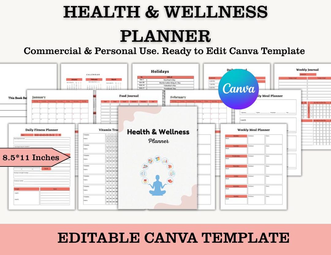 Wellness Planner Printable | Self Care, Habit Tracker (PDF) - Etsy