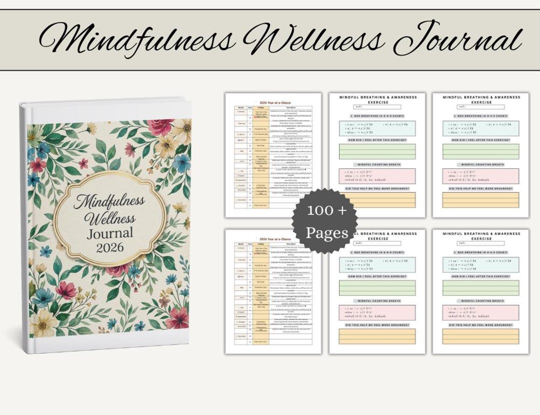 Mindfulness Wellness Journal Printable | Self-care, Reflection Prompts ...