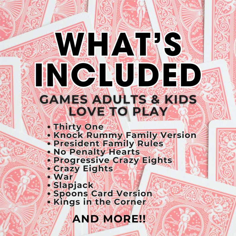 15 Classic Family Card Games for All Ages (printable PDF) - Etsy