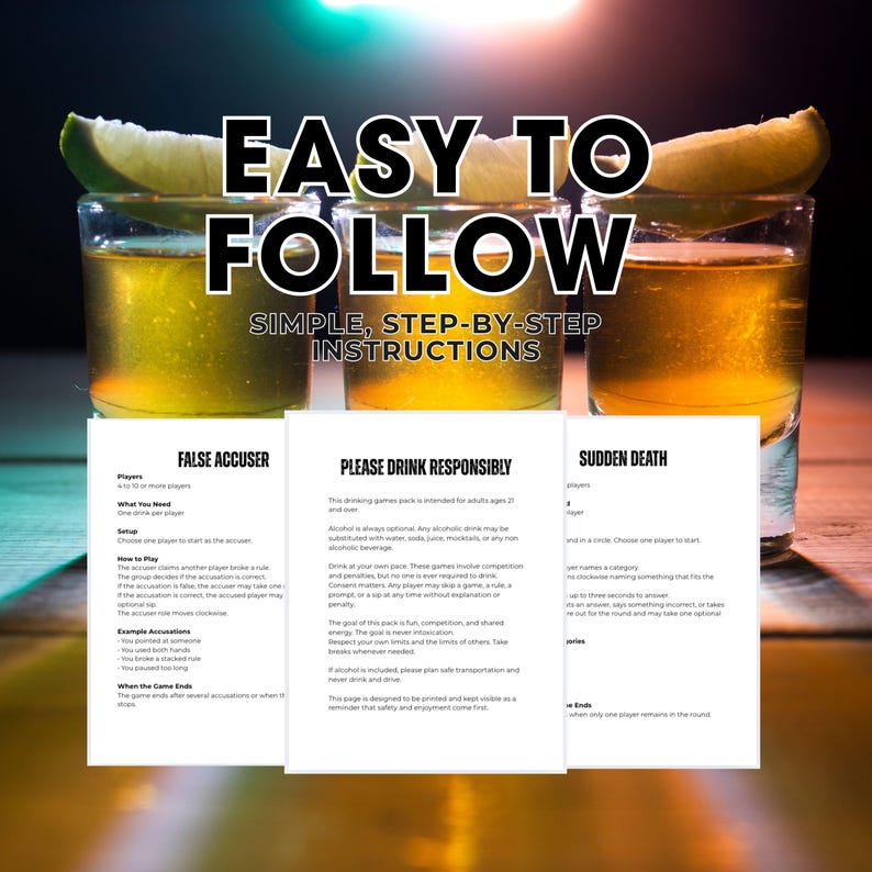 Drinking Games Pack, Printable Adult Party Games, High Energy Group ...