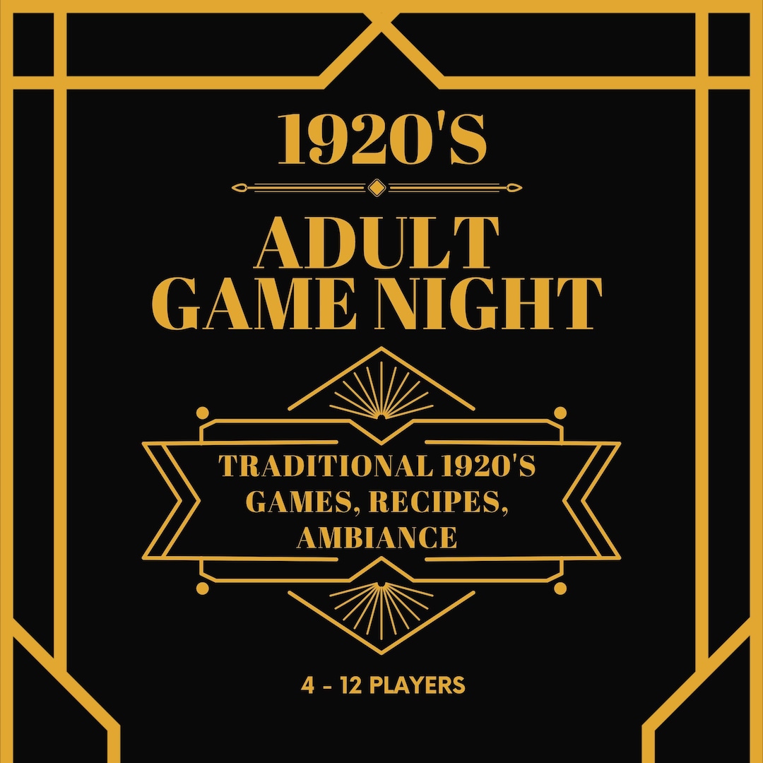 1920s Adult Game Night, 5 Games 8 Recipes, Instant Download - Etsy