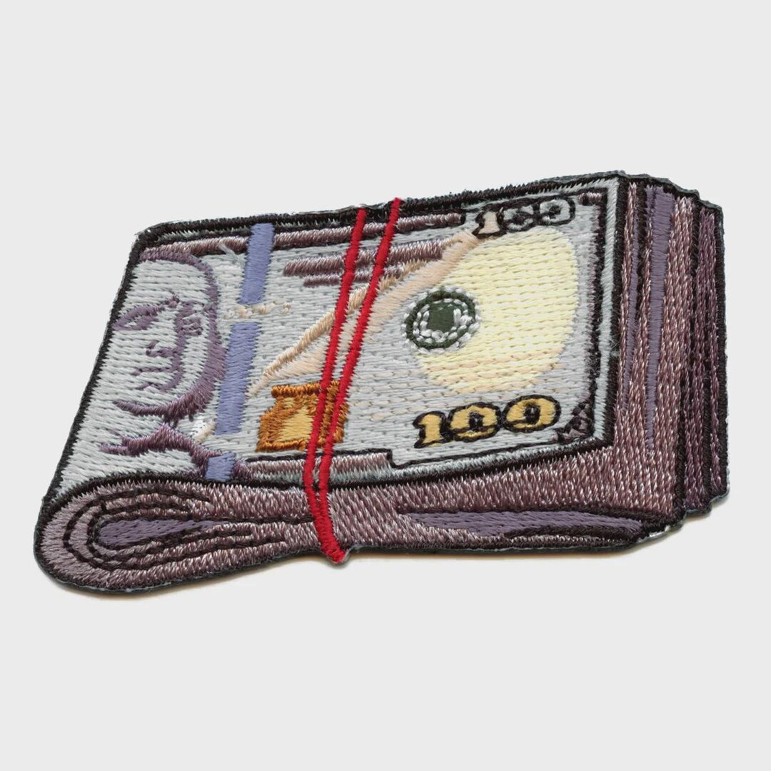 Fat Wad Dirty Money Patch Hundreds Blue Benjamins Embroidered Iron On ...