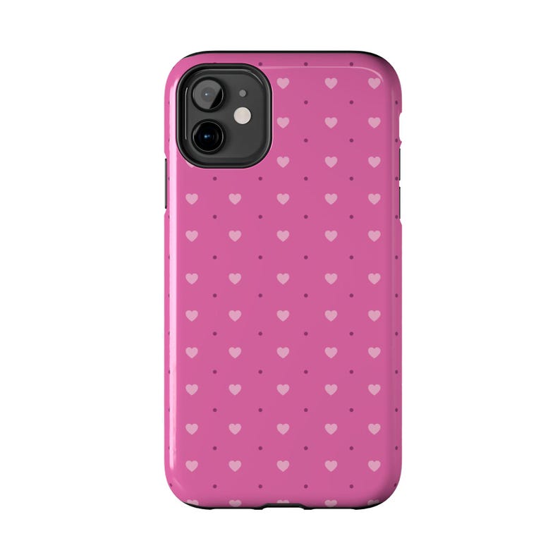 SIMPLY HEARTS Hot Pink Tiny Heart Pattern Phone Case | Pink Heart ...