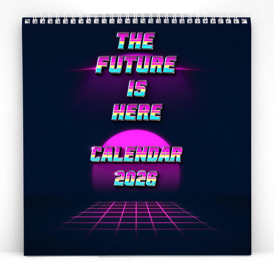 80s Retro Futuristic Design — Custom Luxury Wall Calendars 2026 (US ...