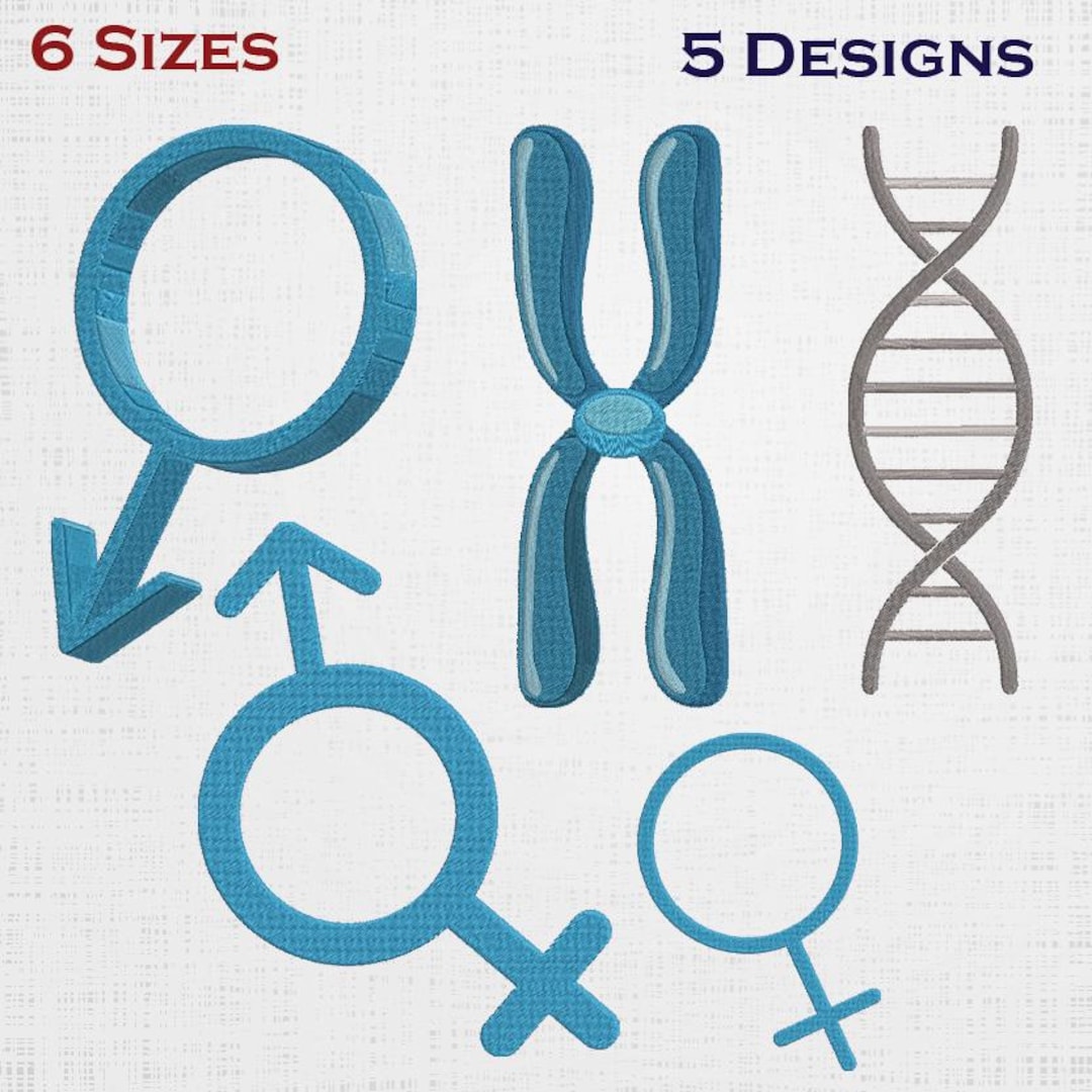 Biology Signs Set Embroidery - DNA Digital Download - Chromosomes ...