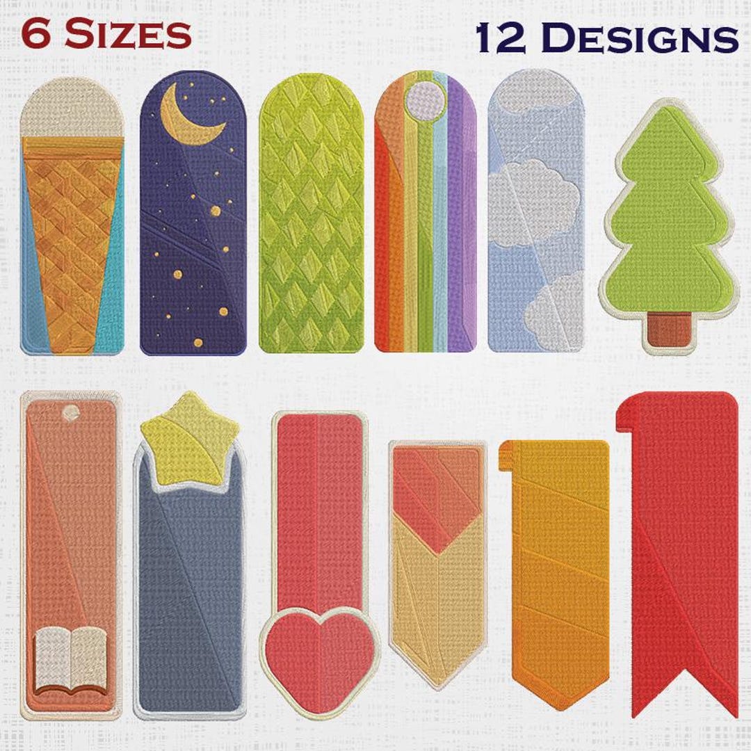 Bookmarks Set Embroidery - Tree Bookmark Pattern - Shortcut Mark ...