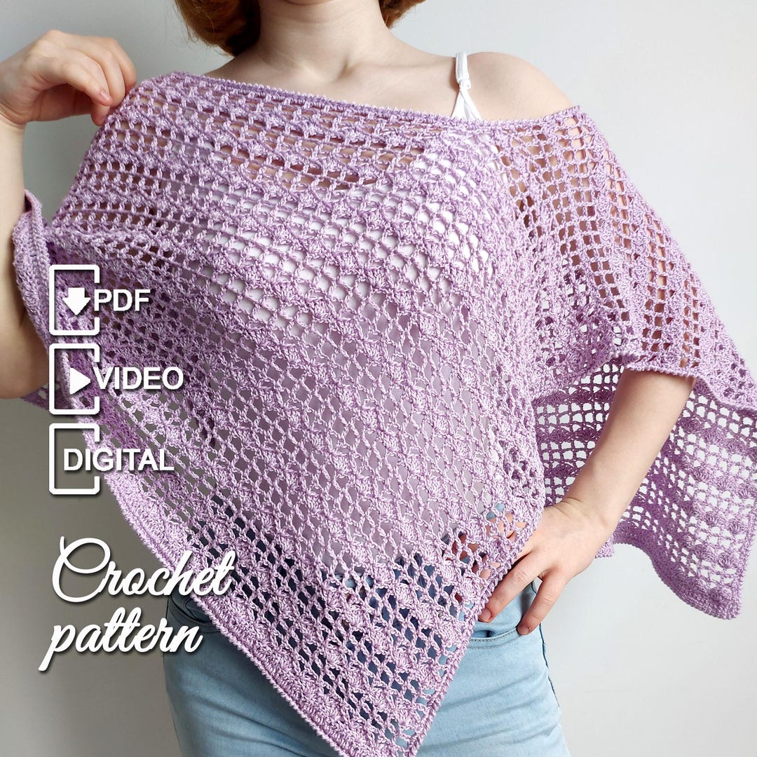 Crochet Poncho Pattern, Convertible Cape Tutorial, Summer Lace Top ...