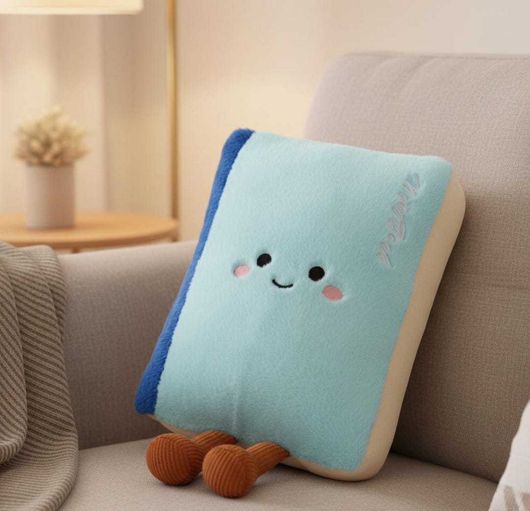 Jellycat Style Notebook Plush Toy, Kawaii Book Plush, Soft Cute Desk ...