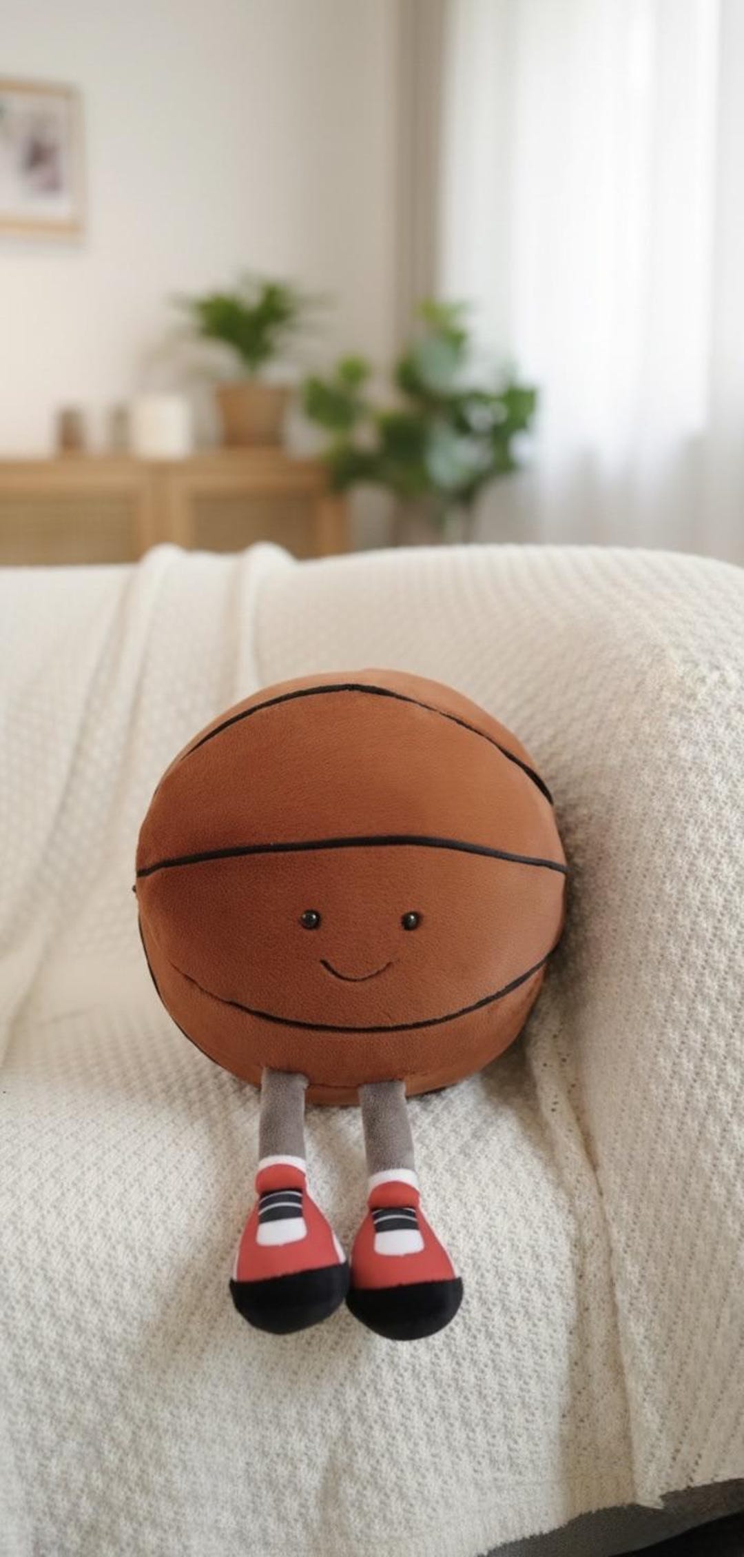 Cute Basketball Plush – Soft Sports Plush Toy – Kawaii Ball Cushion ...
