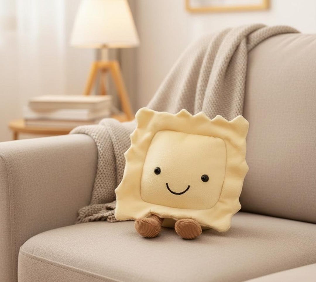 Jellycat Style Ravioli Plush Toy, Kawaii Dumpling Plush, Soft Cozy Food ...