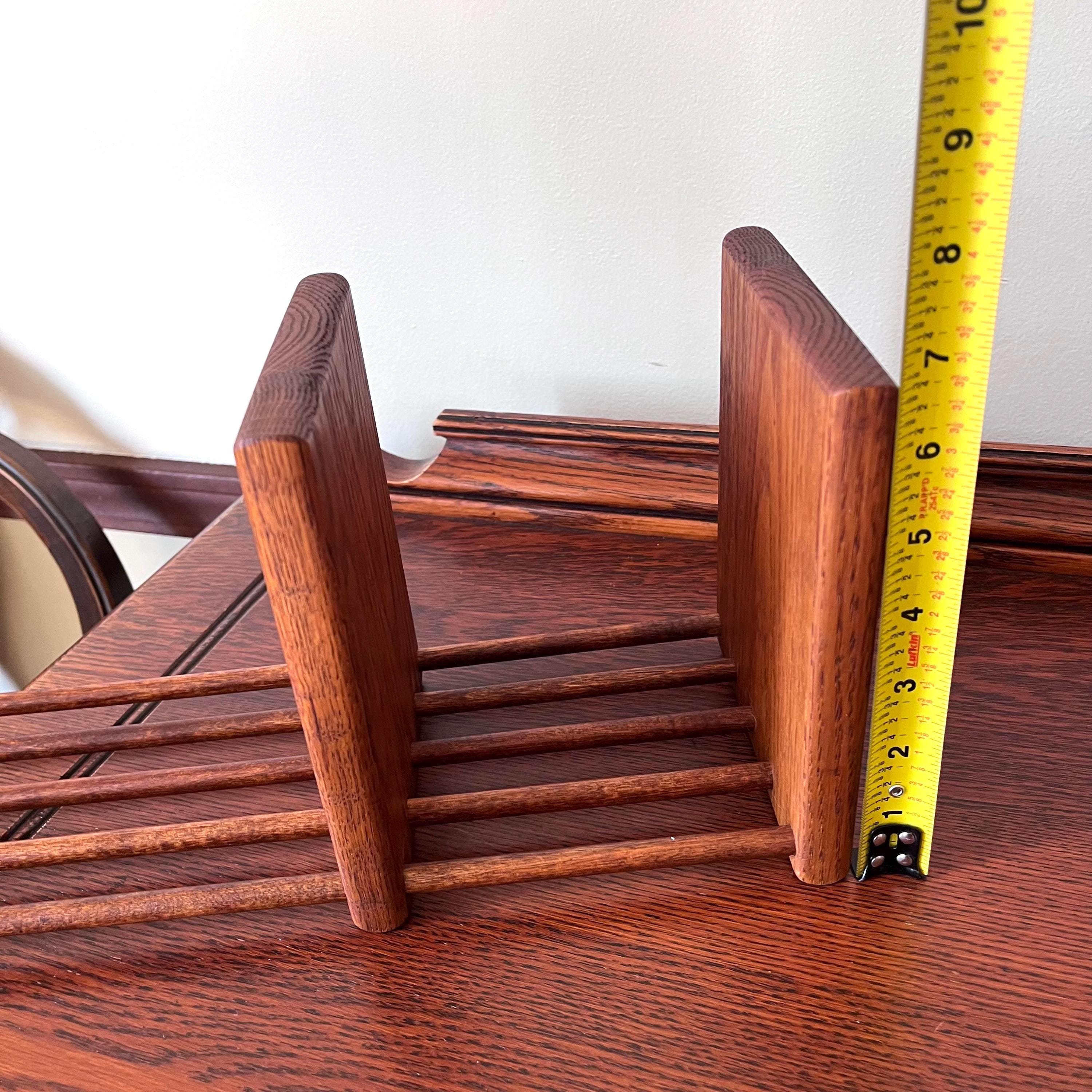 Solid Wood Expandable Bookends, Vintage Wooden Sliding Book Holder ...