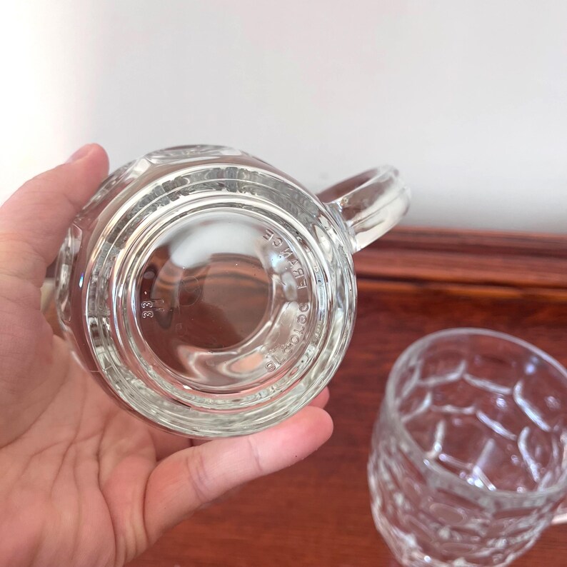 Set of 4 Arcoroc Luminarc Beer Mugs, Vintage Clear Glass Mugs, Textured ...