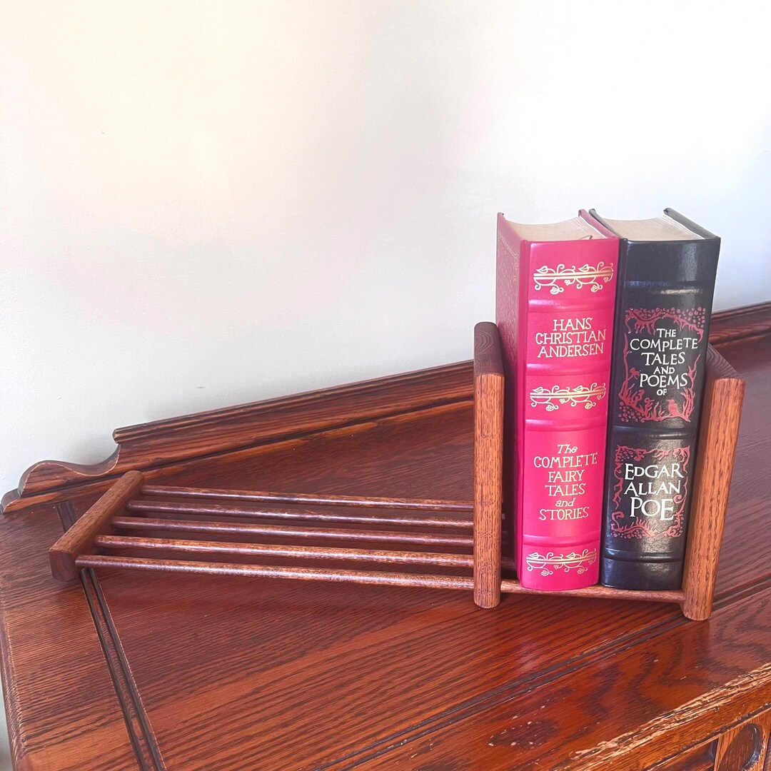 Solid Wood Expandable Bookends, Vintage Wooden Sliding Book Holder ...