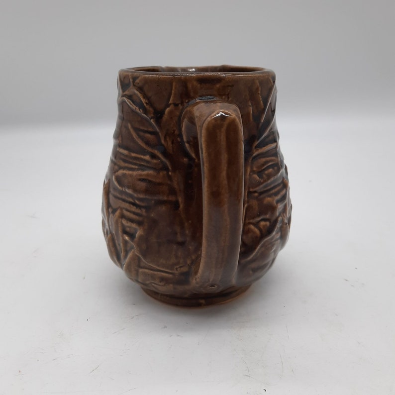 Vintage 1930's Mccoy Water Lily Pitcher Brown Onyx Glaze - Etsy