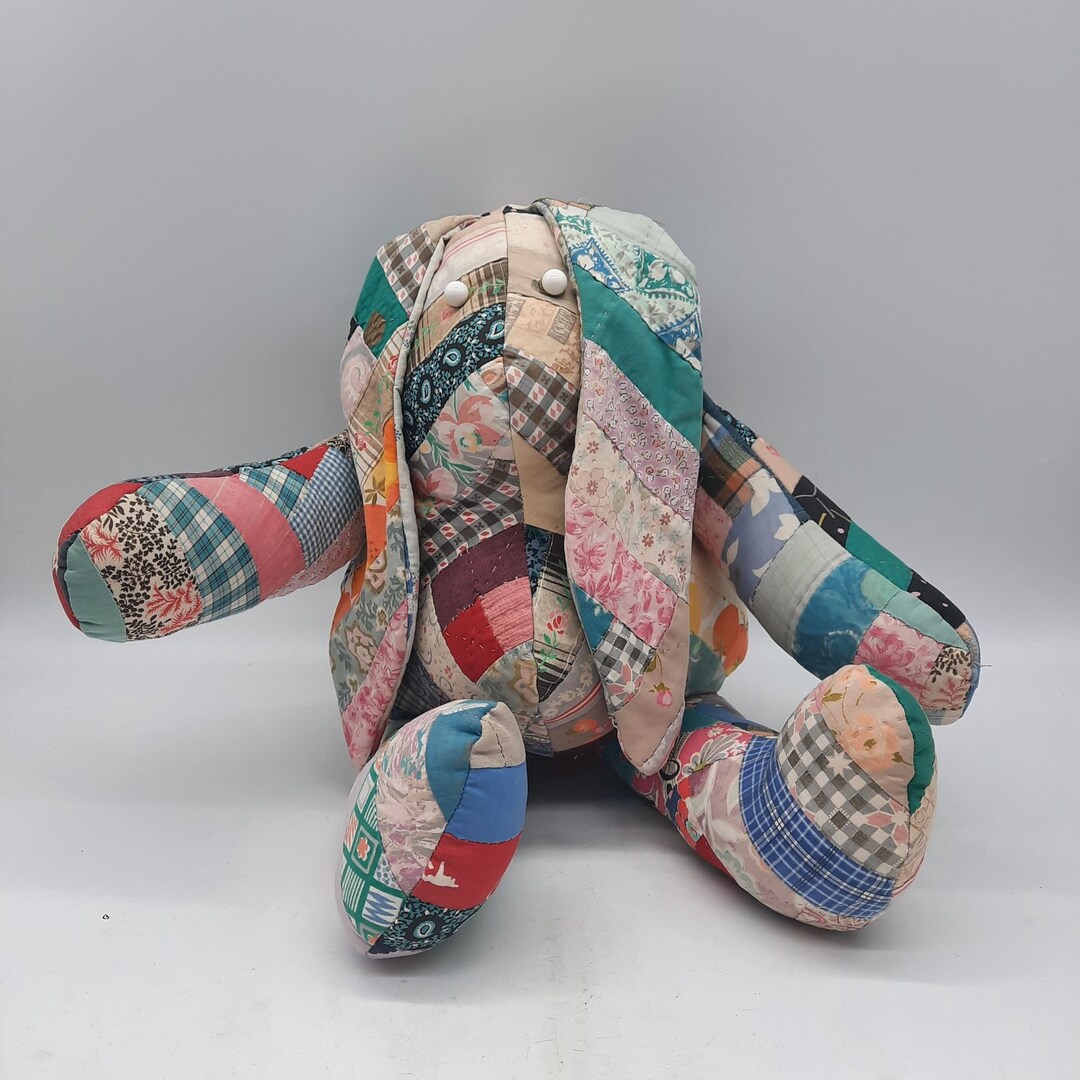 Vintage Repurposed Patchwork Quilt Stuffed Bunny Rabbit Easter - Etsy