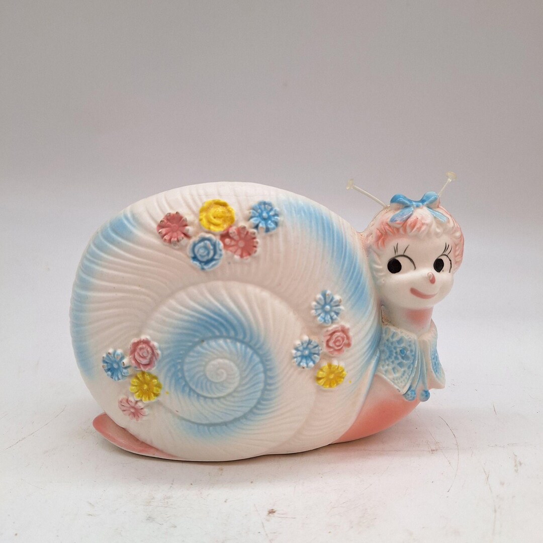 Vintage Anthropomorphic Snail Nusery Planter Napco Cute Kitsch Decor ...