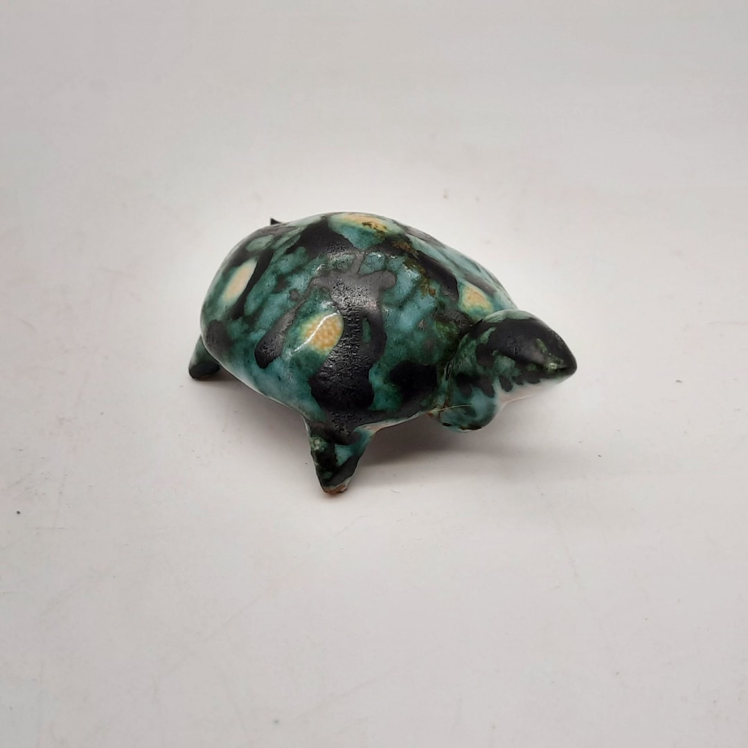 Vintage MCM Art Pottery Turtle Redware Artist Signed Miniature - Etsy