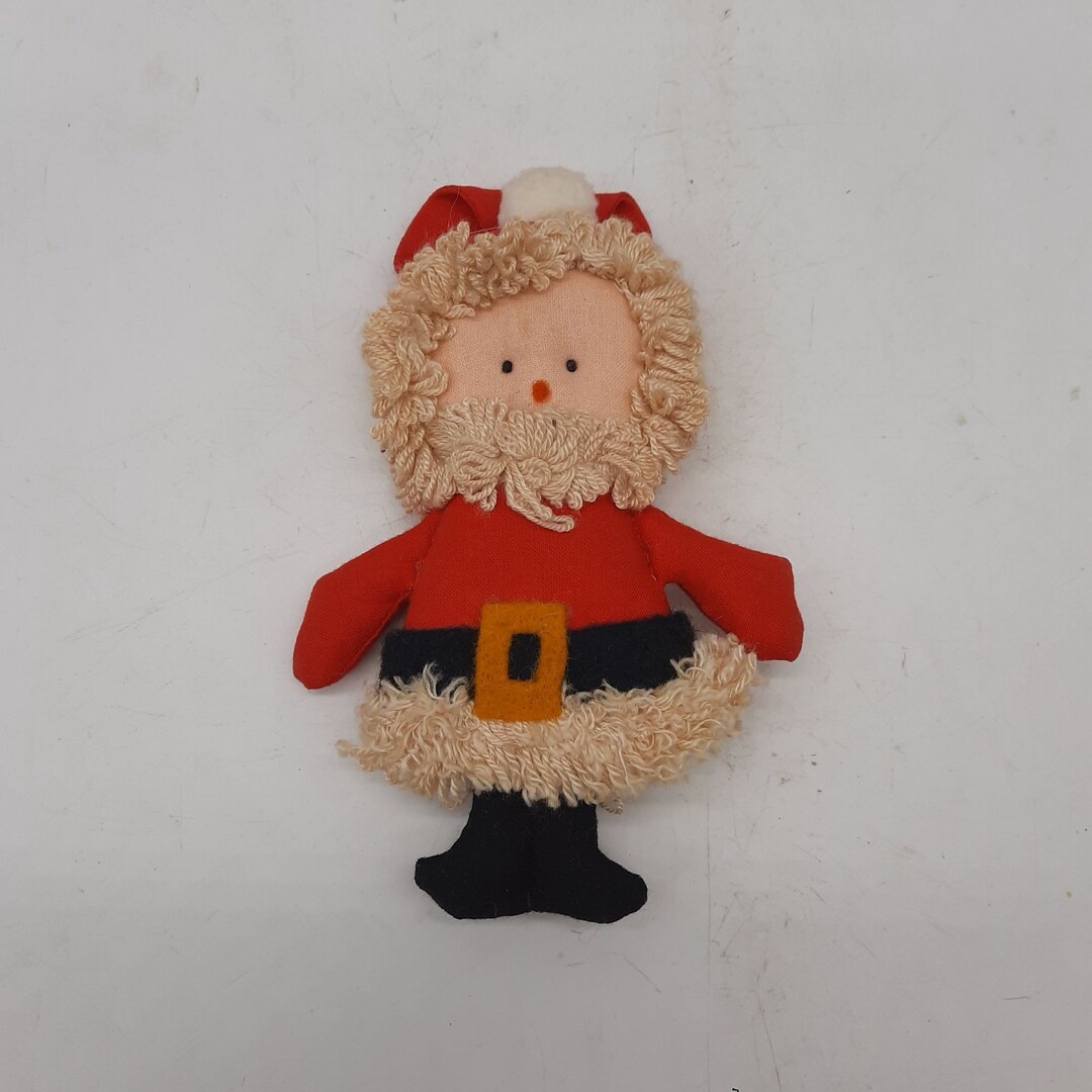 Vintage Plush Santa Claus Christmas Tree Ornament 1980s Hallmark ...