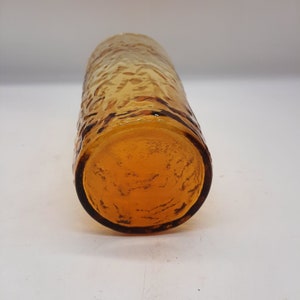 Vintage Seneca Morgantown Glass Vase Amber Crinkle Driftwood Bark ...